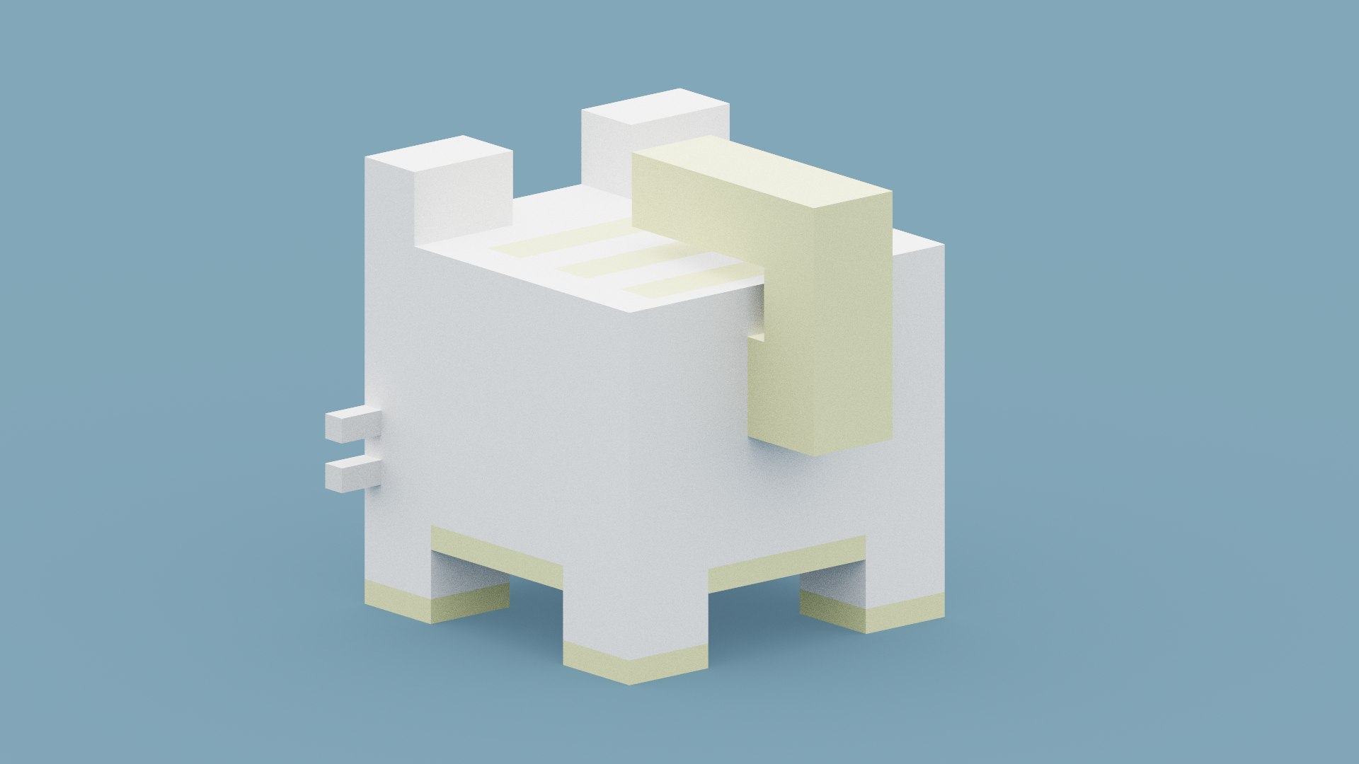 3D Voxel White Cat Model - TurboSquid 1979165