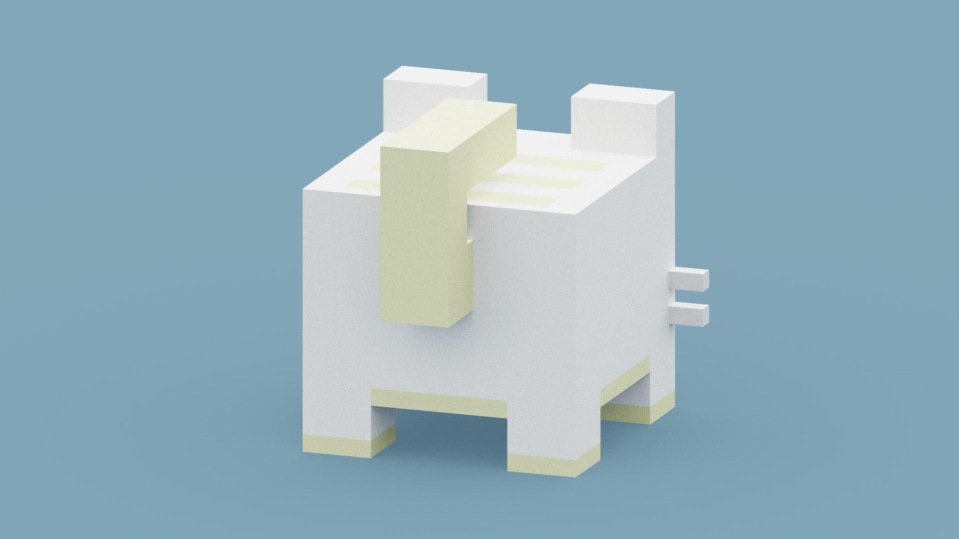 3D Voxel White Cat Model - TurboSquid 1979165