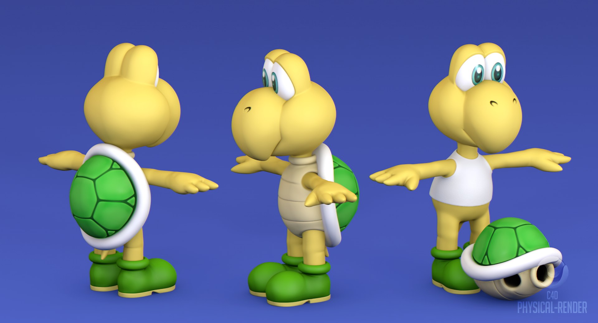 Green Turtle Koopa Troopa 3D Model - TurboSquid 1407225