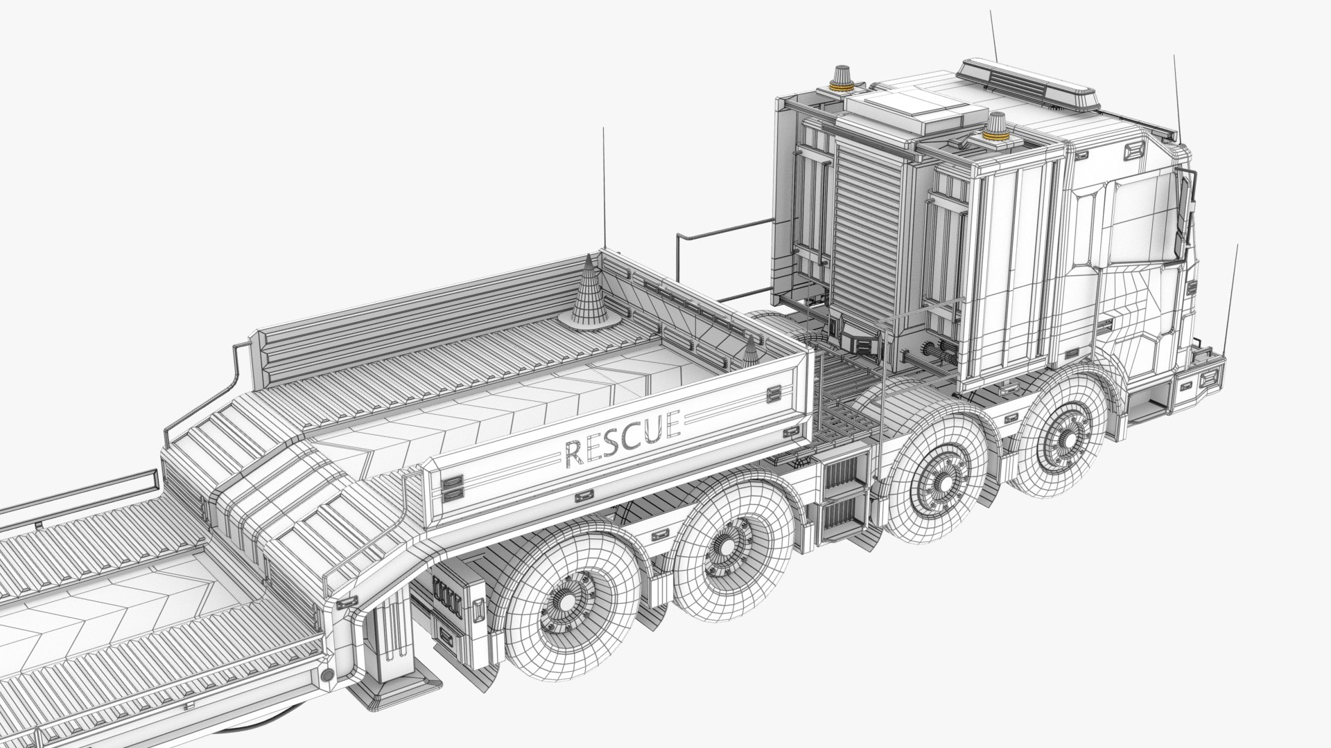 Fire Dept Evacuation Loader Unit 3D Model - TurboSquid 1833592
