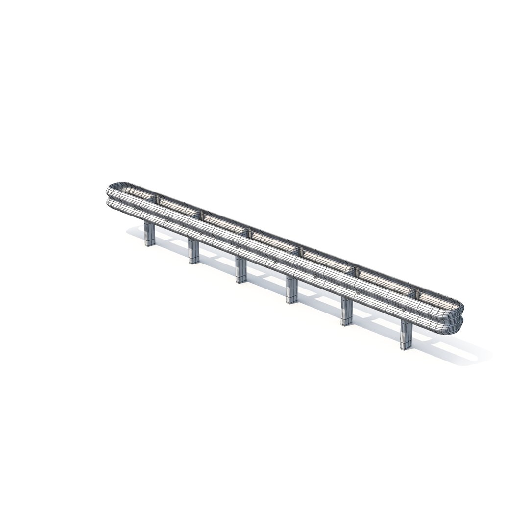 3D Model Highway Guardrail - TurboSquid 2082429