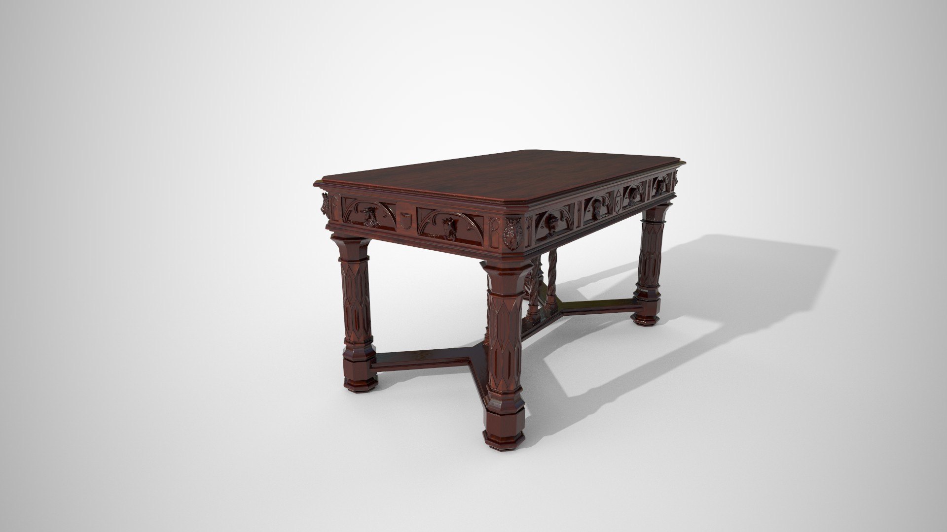 3D Victorian Table With Embossed Heads - TurboSquid 1773126