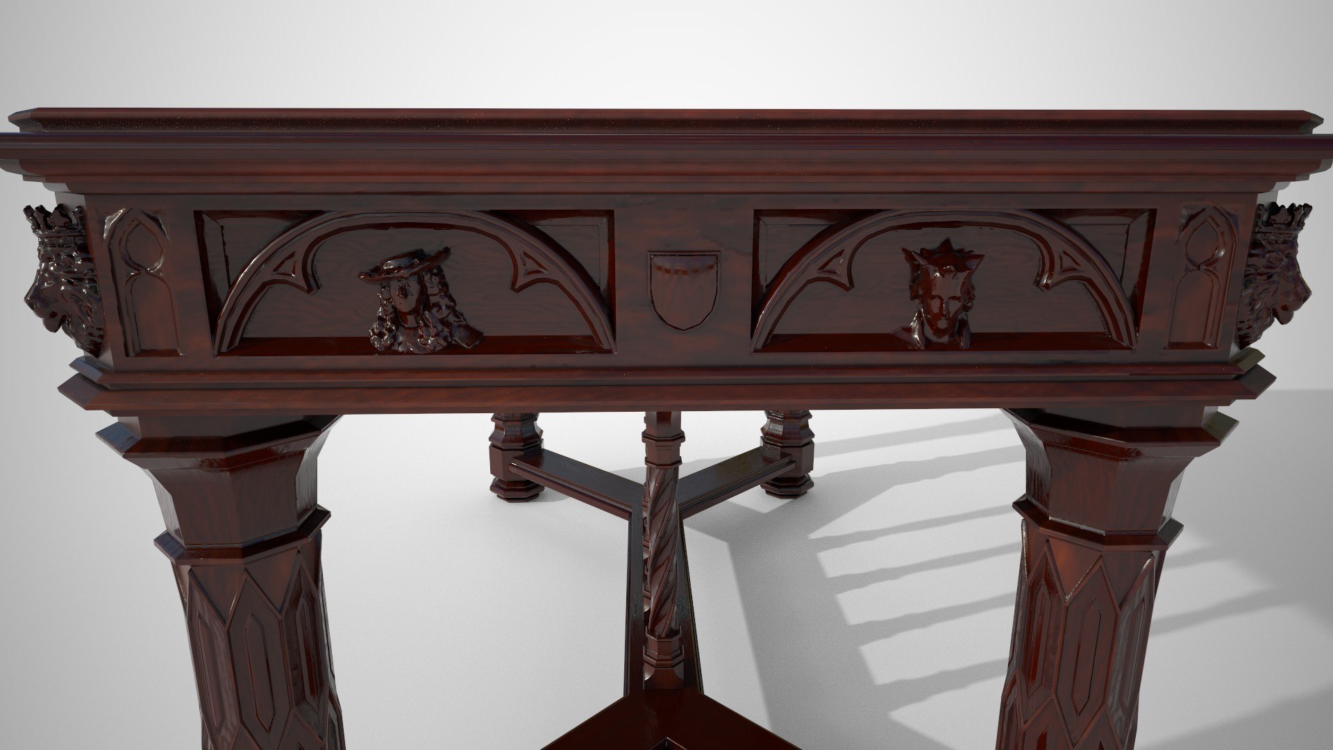 3D Victorian Table With Embossed Heads - TurboSquid 1773126