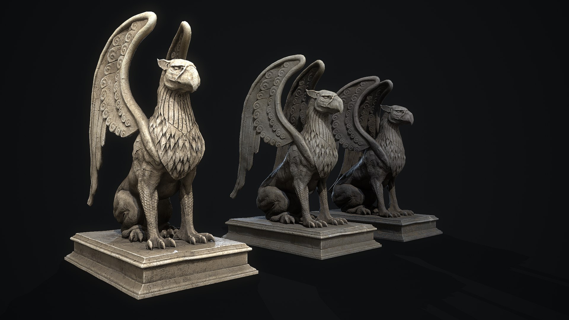3D Griffin Statue Model - TurboSquid 2146674