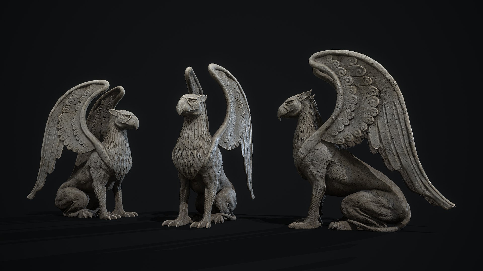 3D Griffin Statue Model - TurboSquid 2146674