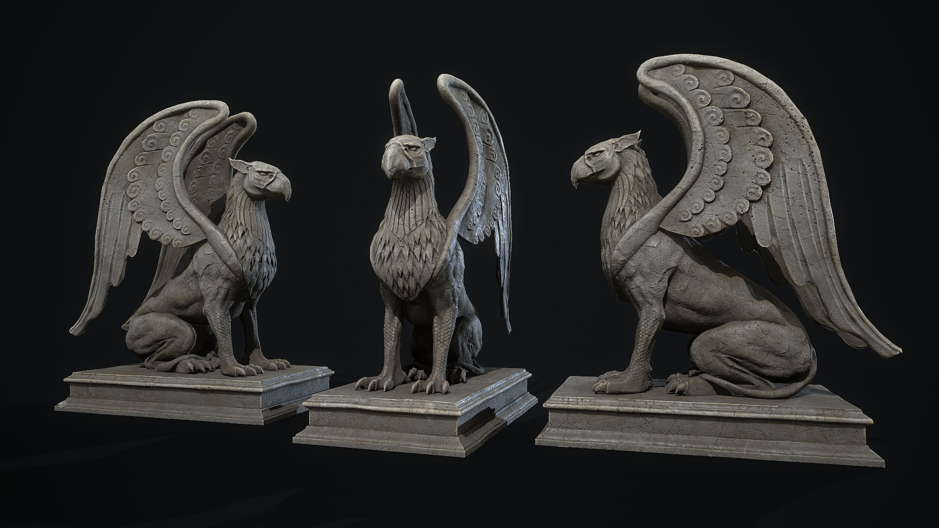 3D Griffin Statue Model - TurboSquid 2146674