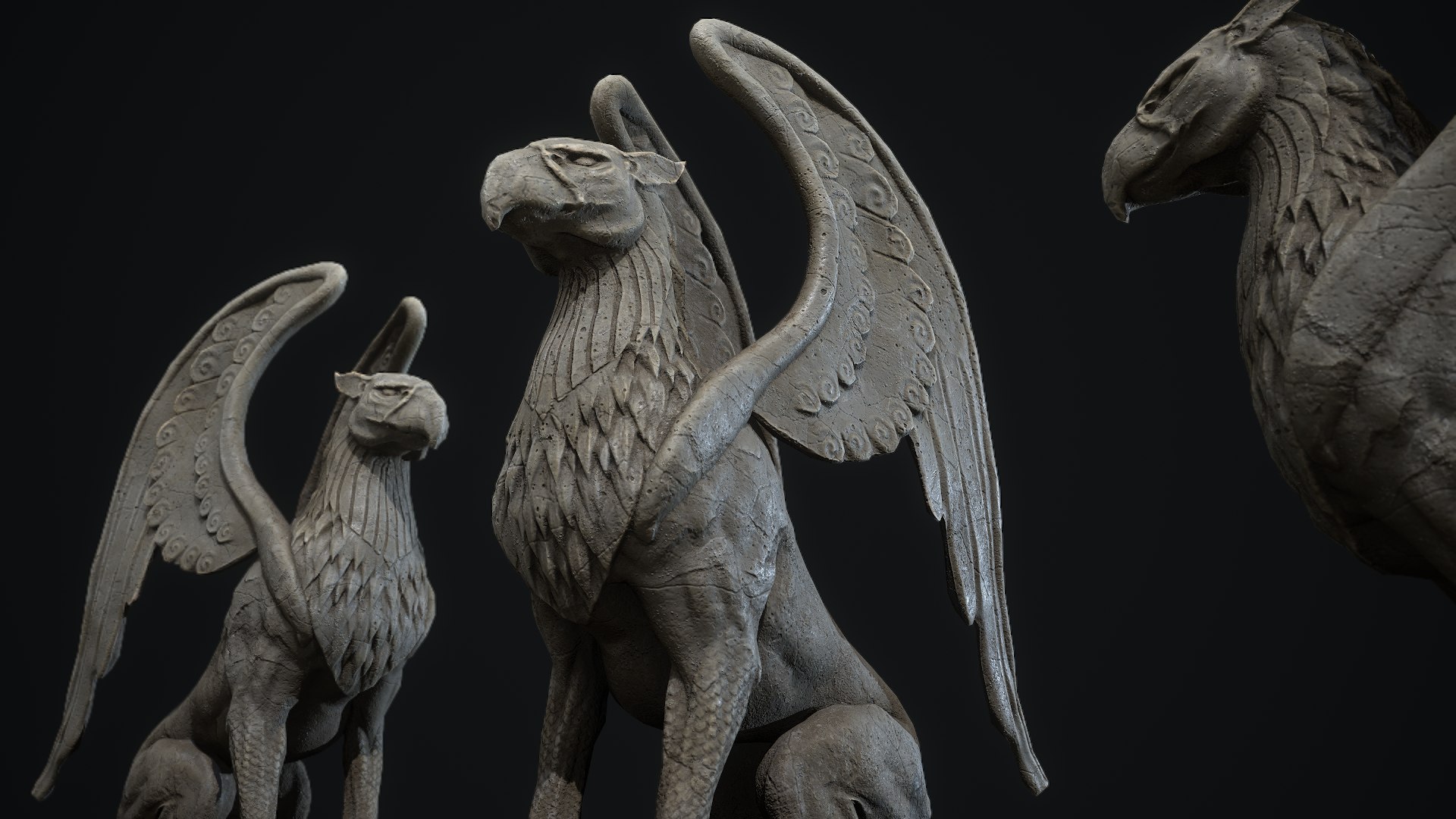 3D Griffin Statue Model - TurboSquid 2146674