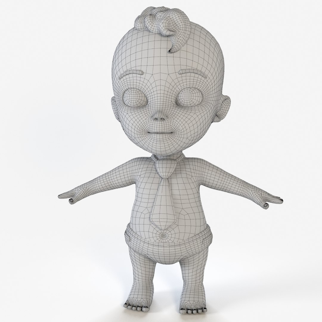 3d Model Cartoon Baby Boy Luke