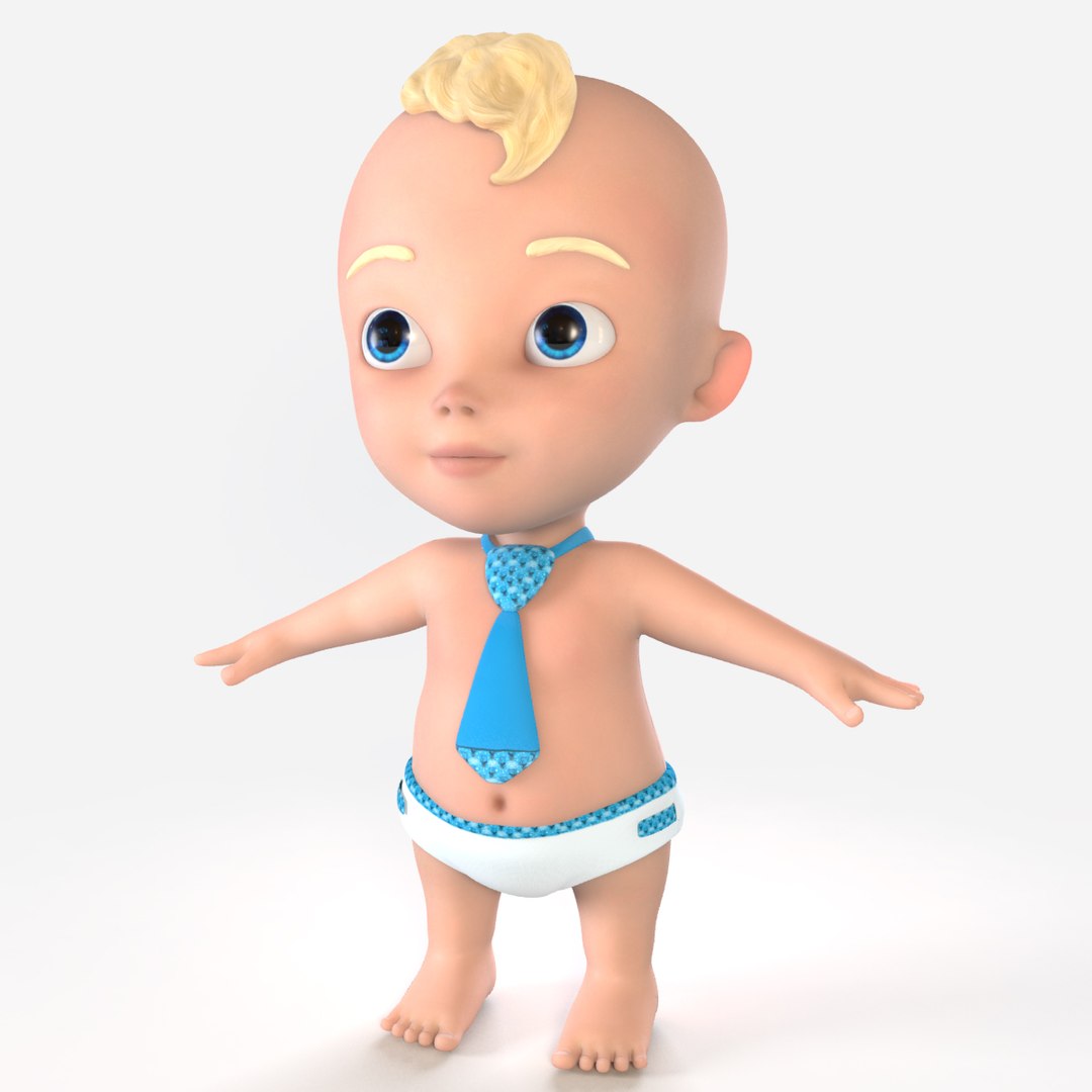 3d model cartoon baby boy luke