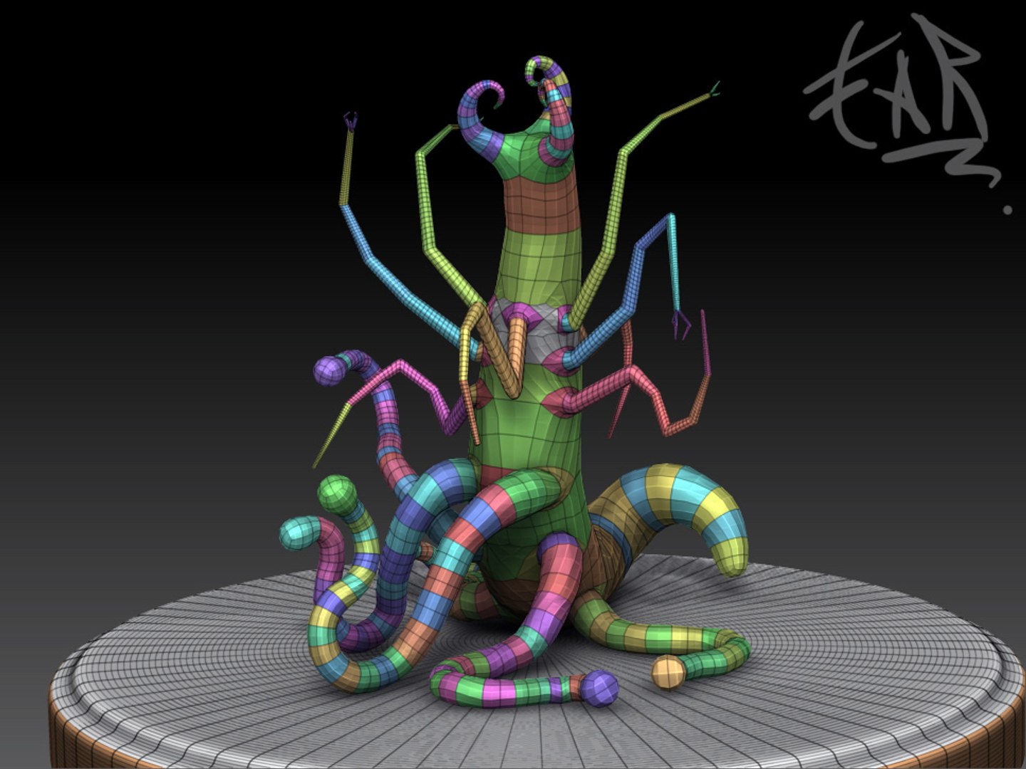 3d Alien Worm Model