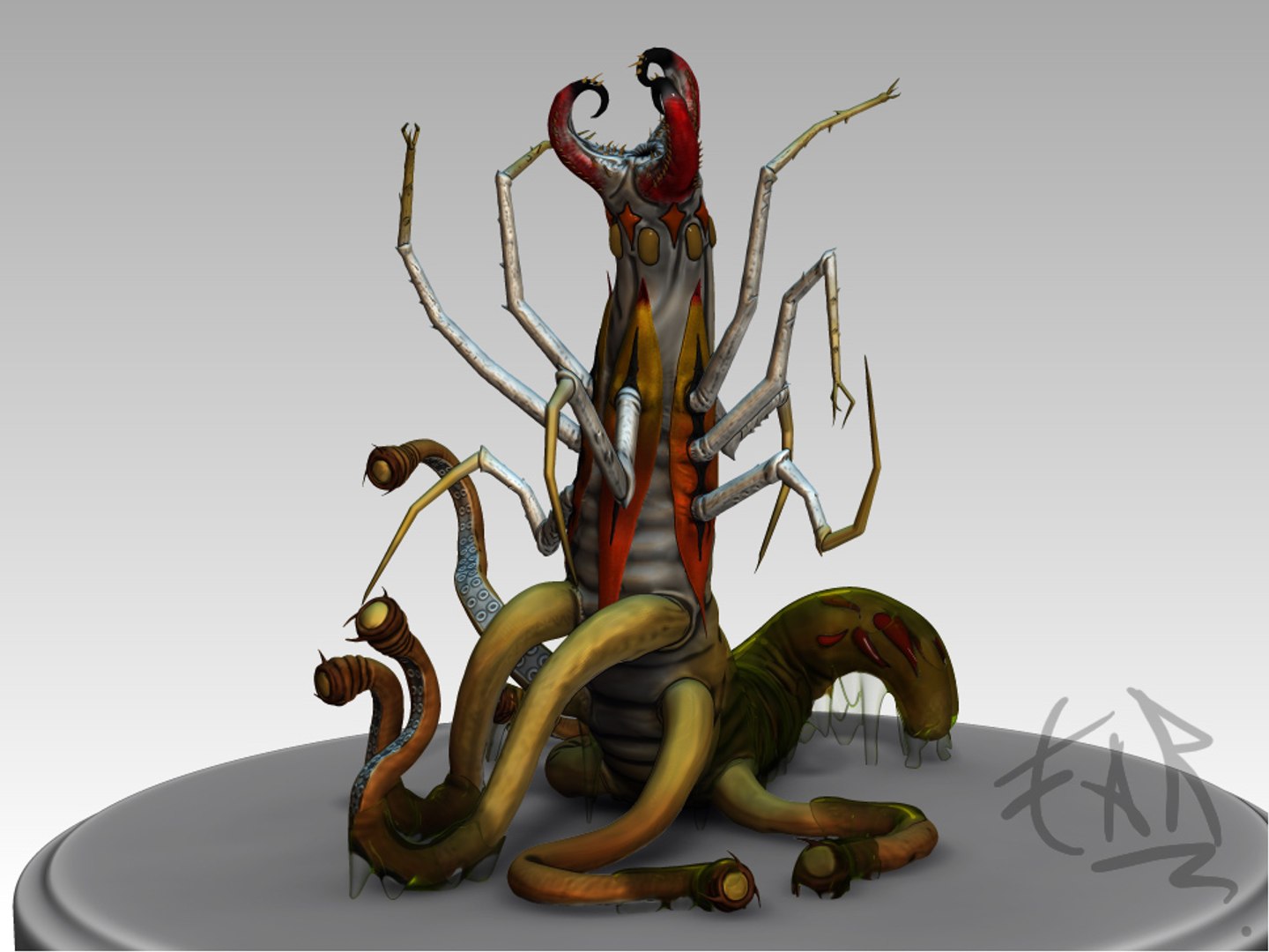 3d Alien Worm Model