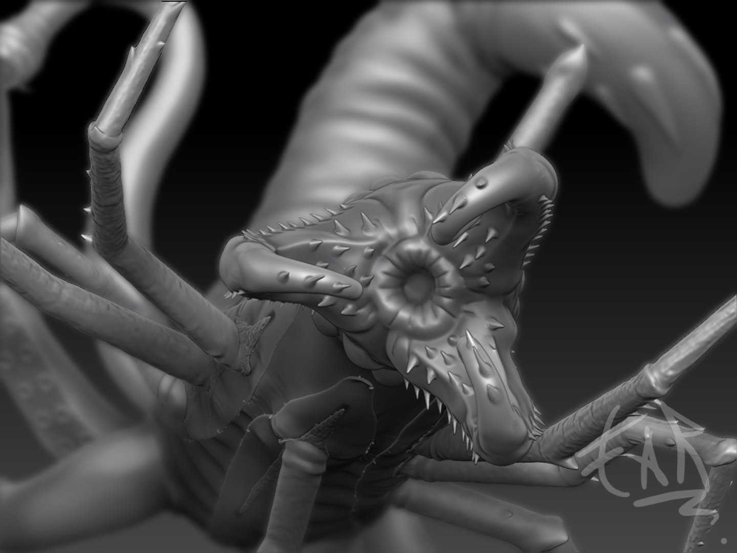 3d Alien Worm Model