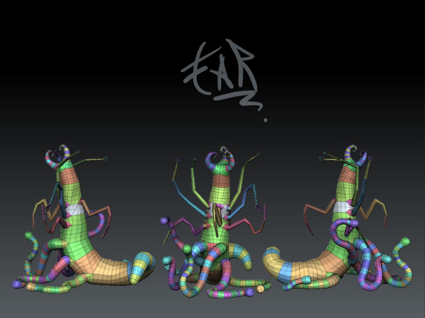 3d Alien Worm Model