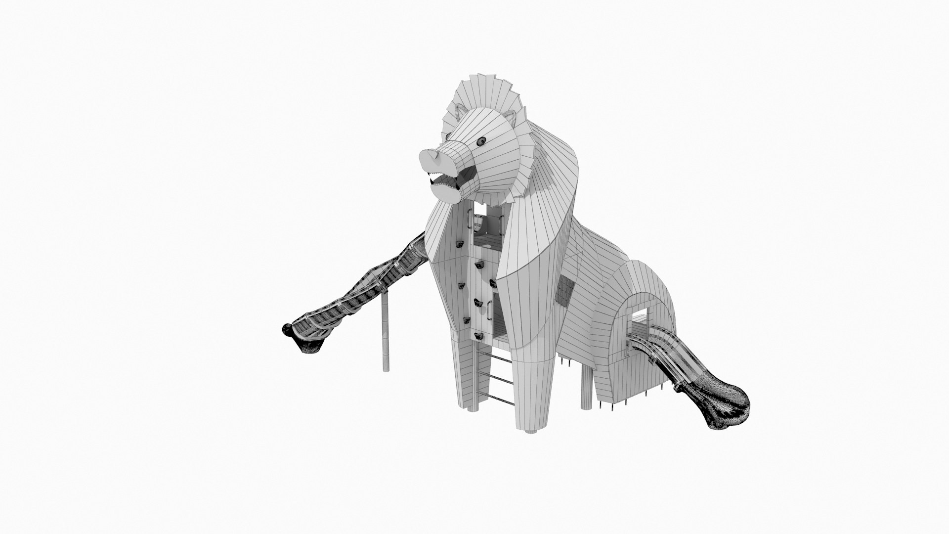 ANIMAL THEME LION WOOD PLAYGROUND 3D Model - TurboSquid 2115212