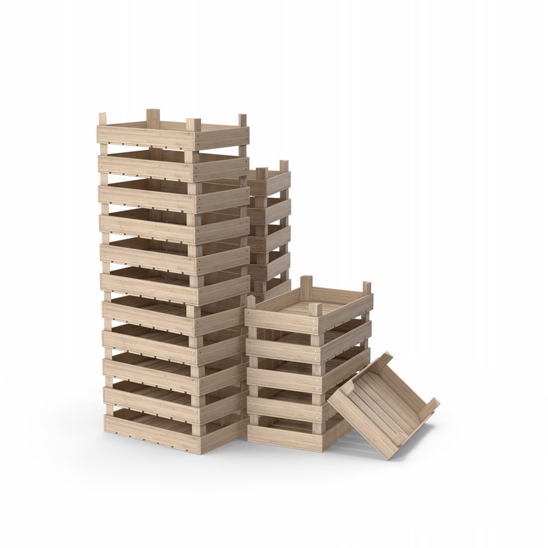 3D Wooden Crates Stack - TurboSquid 2122387