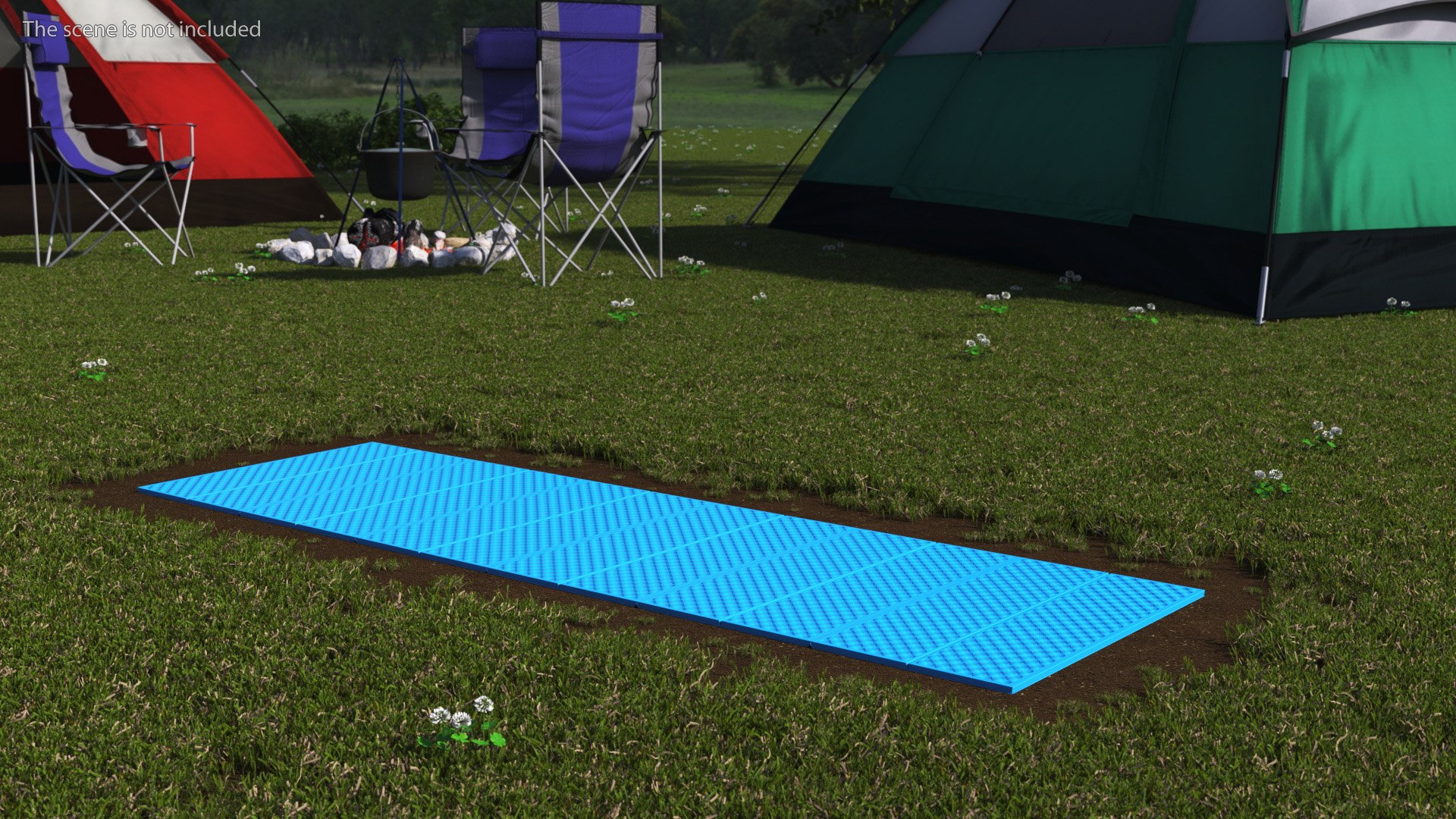 3D Folding Camping Mat Blue - TurboSquid 2368937