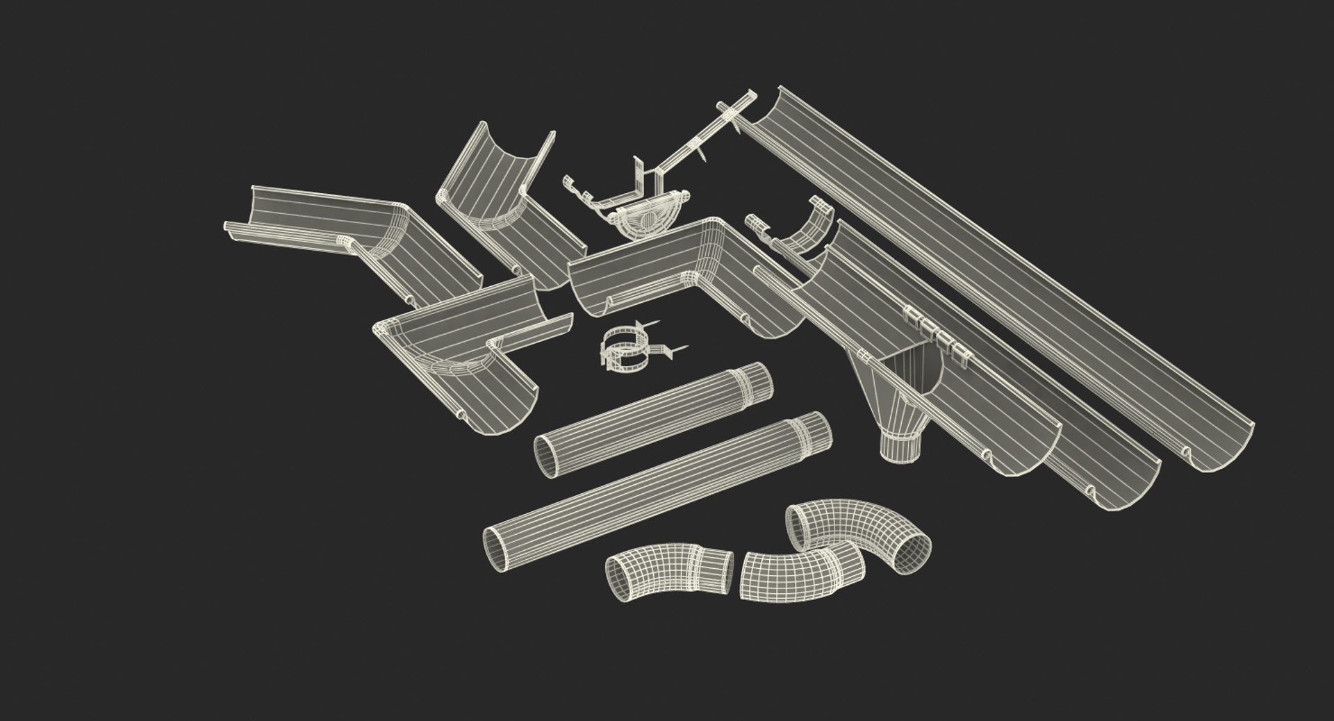 3D Roof Drainage Gutter Model - TurboSquid 1278354