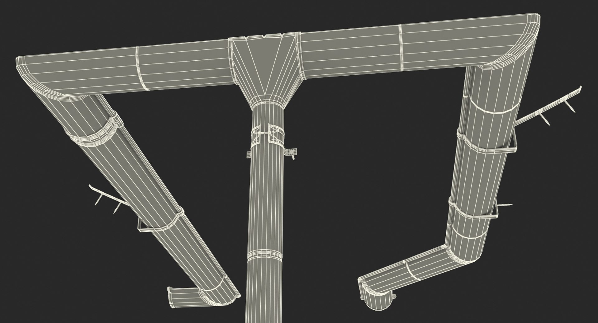 3D roof drainage gutter model - TurboSquid 1278354