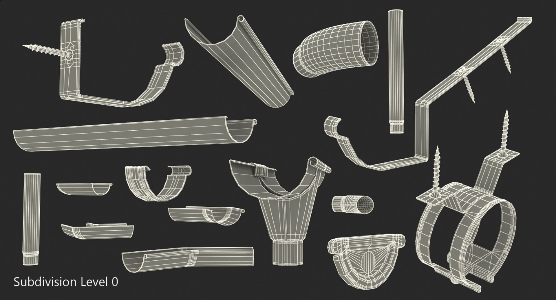 3D Roof Drainage Gutter Model - TurboSquid 1278354
