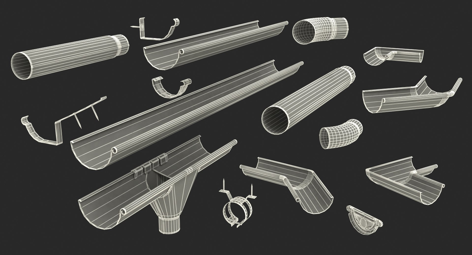 3D Roof Drainage Gutter Model - TurboSquid 1278354