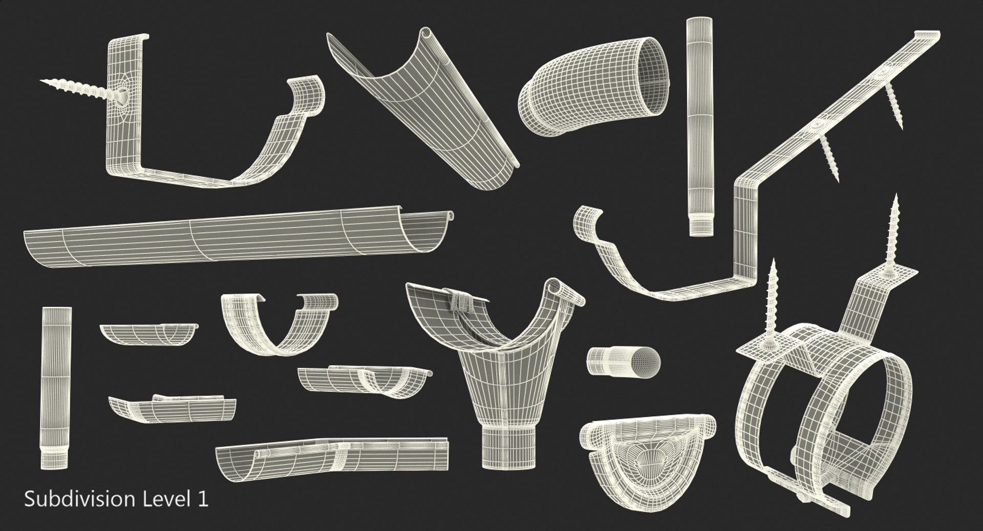 3D Roof Drainage Gutter Model - TurboSquid 1278354