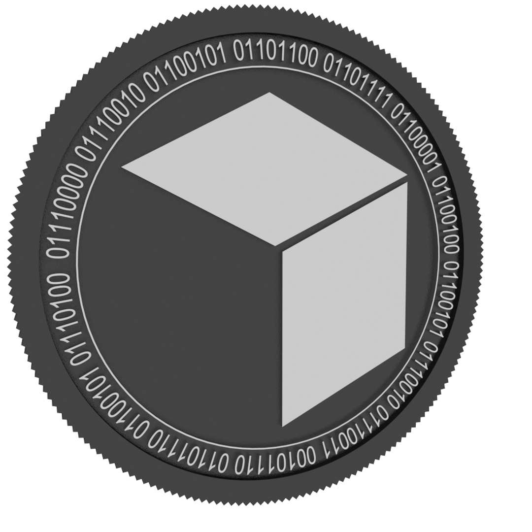 3D Brickblock Black Coin Model - TurboSquid 1494645