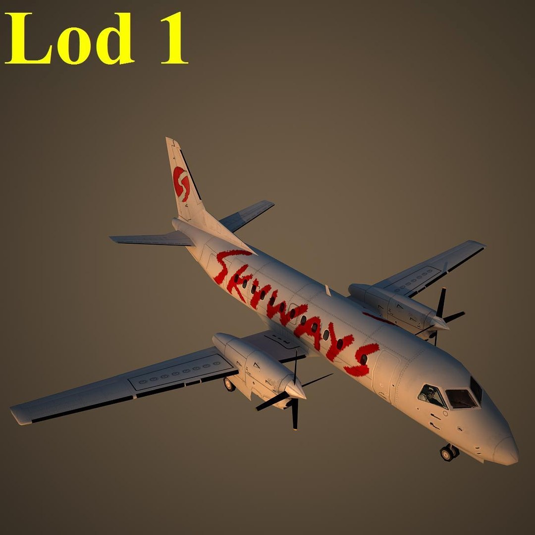 3d Saab 340 Skx Model