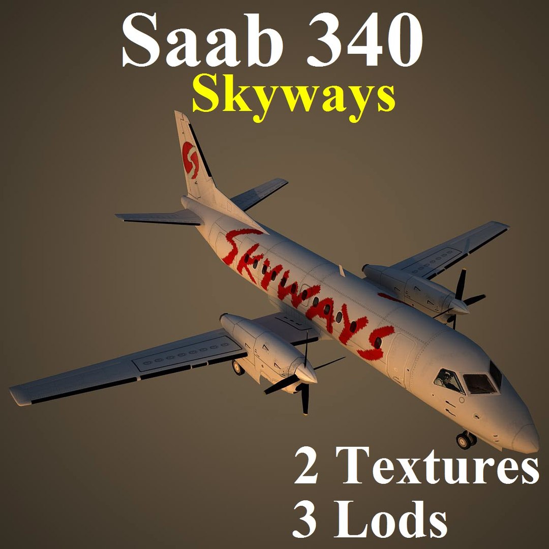 3d Saab 340 Skx Model