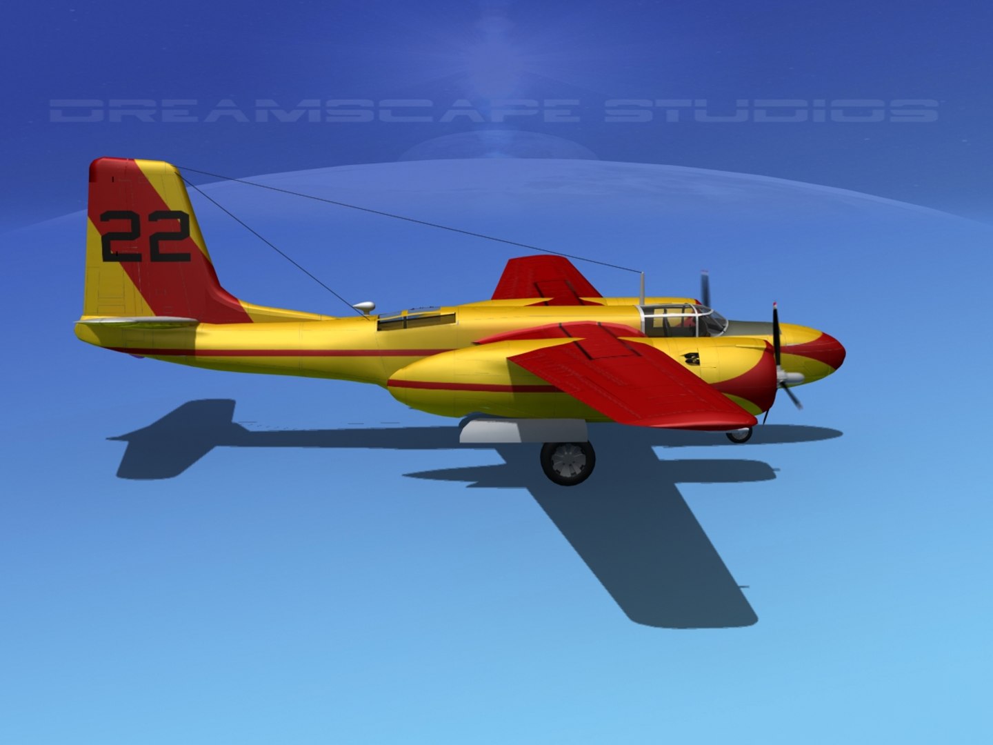 3d Propeller Douglas 322 Model