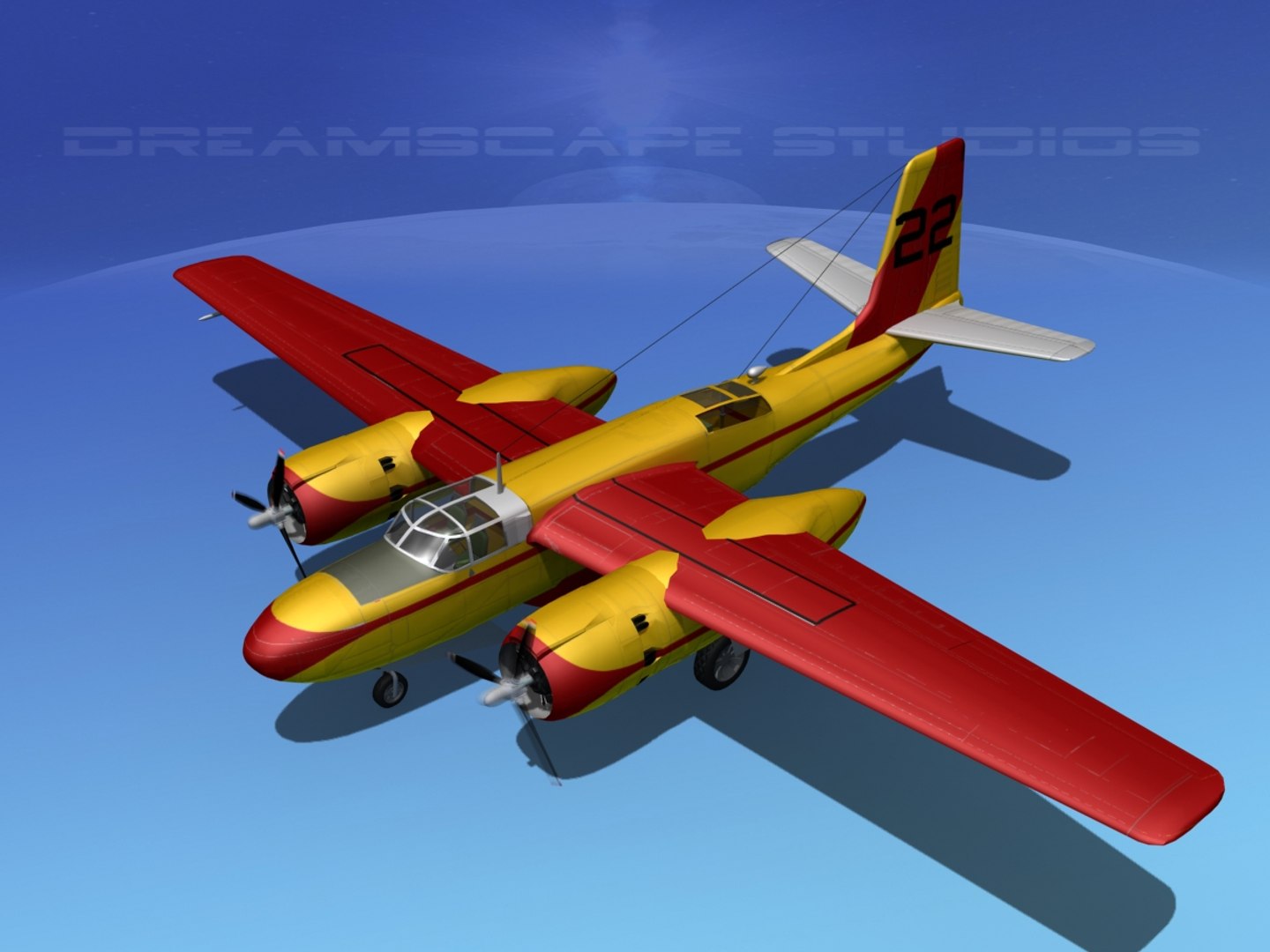 3d Propeller Douglas 322 Model