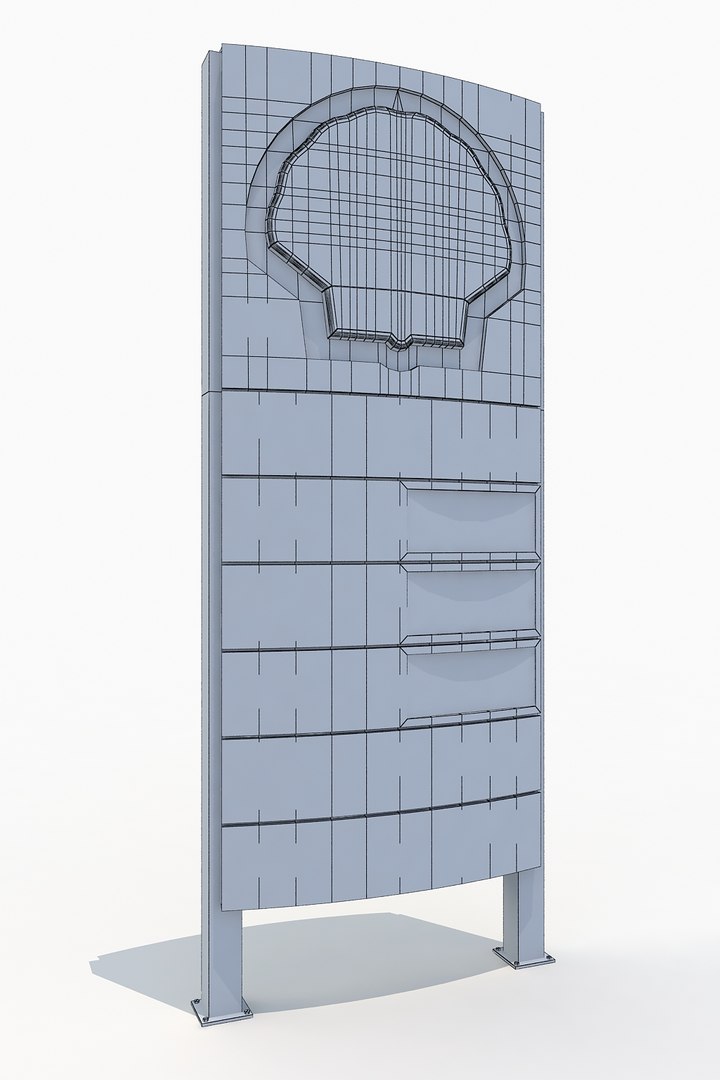 Shell Gas Station Totem 3d Model