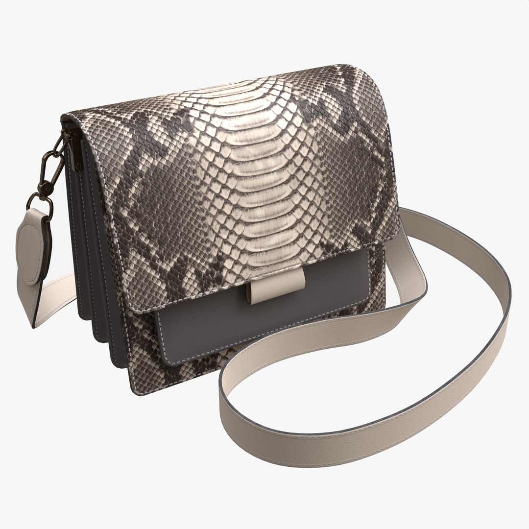Women Shoulder Bag Leather Snake Skin 3D model - TurboSquid 1952346