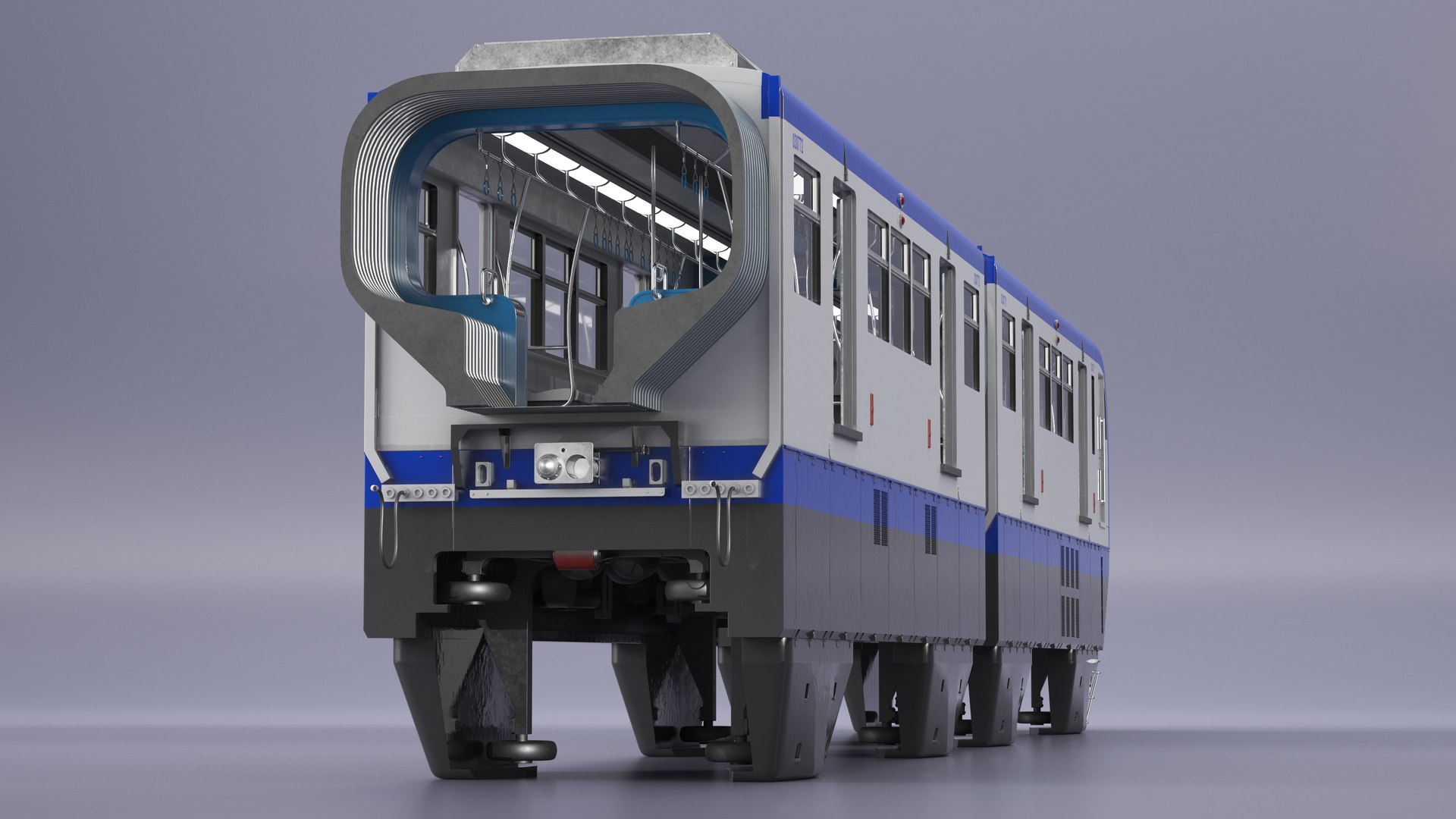 3D model Chongqing Monorail Train Head and Passenger Cars Rigged ...