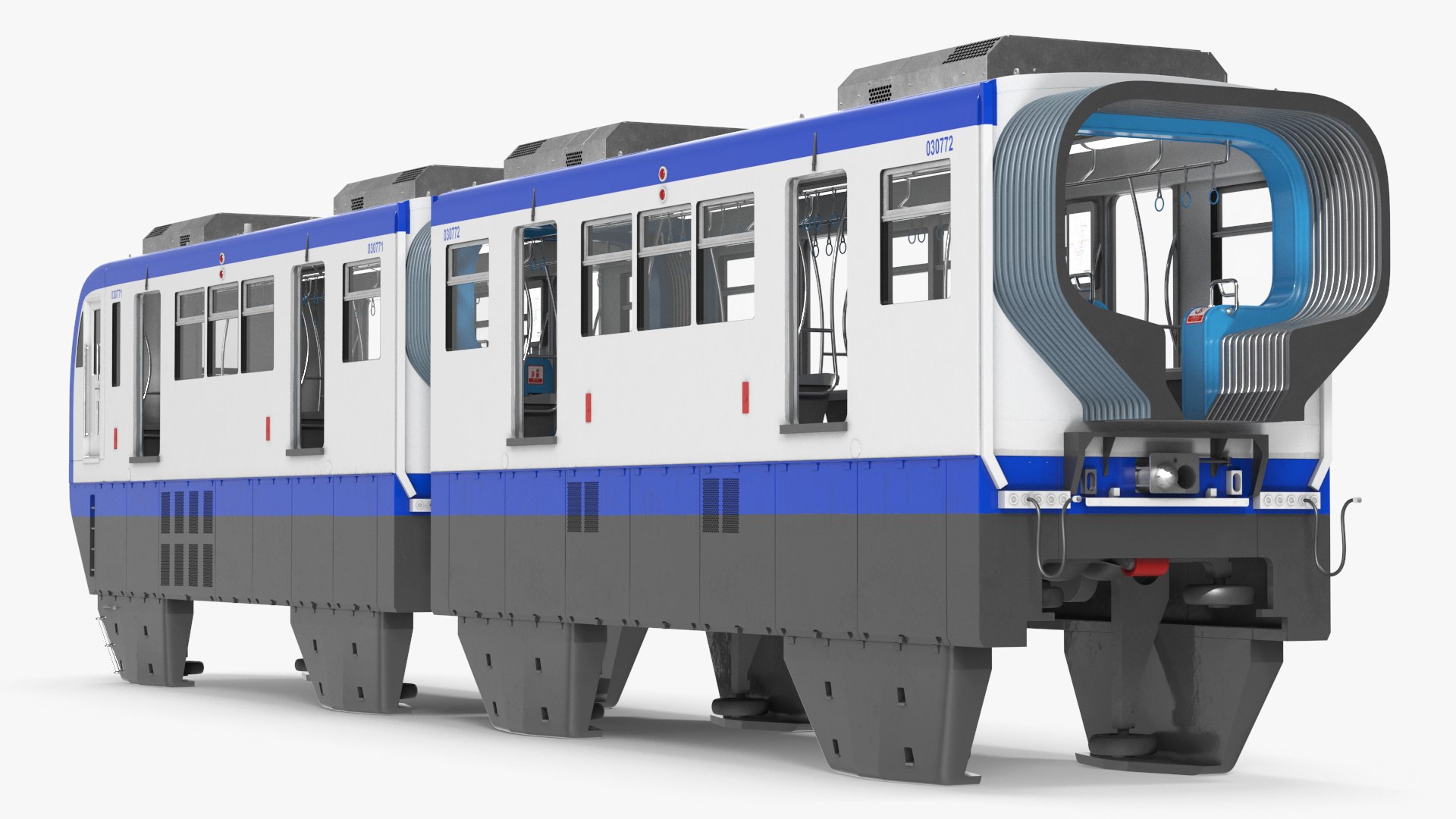 3D model Chongqing Monorail Train Head and Passenger Cars Rigged ...