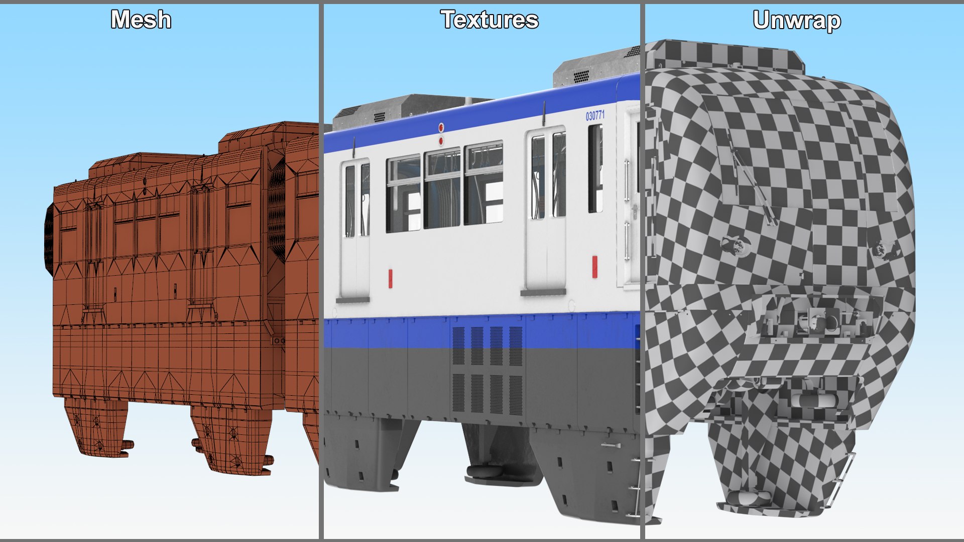 3D model Chongqing Monorail Train Head and Passenger Cars Rigged ...