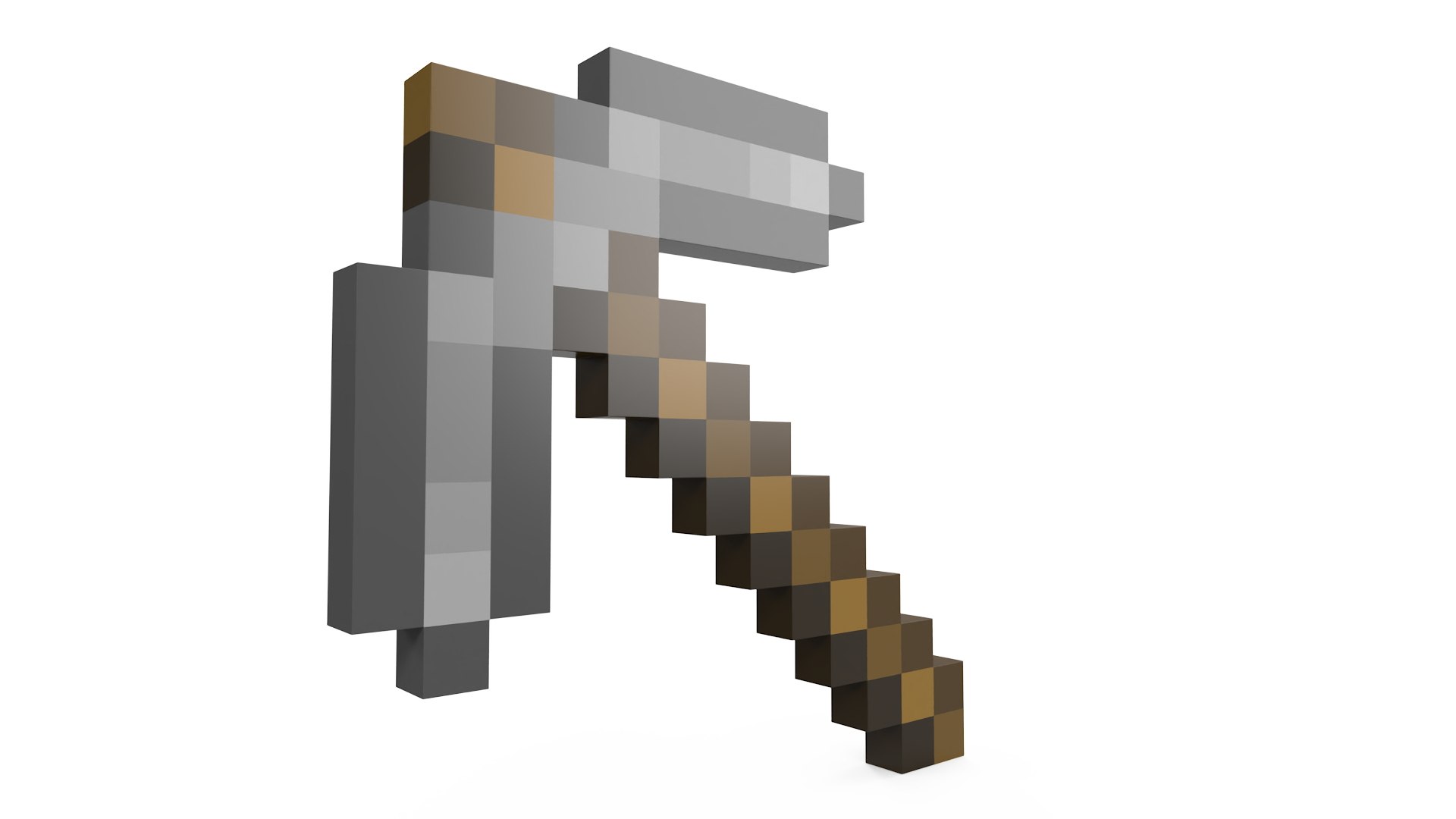 3D Minecraft Pixelated Stone Pickaxe Asset - TurboSquid 2293973