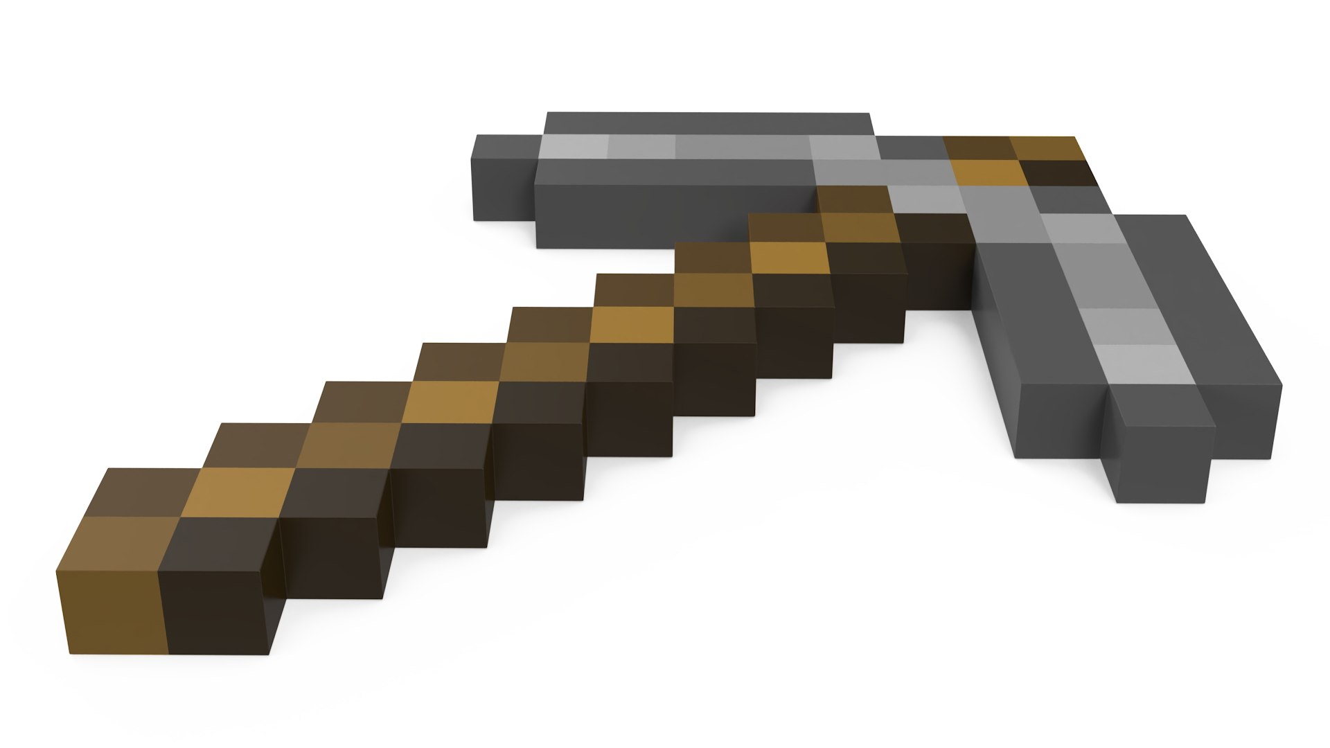 3D Minecraft Pixelated Stone Pickaxe Asset - TurboSquid 2293973