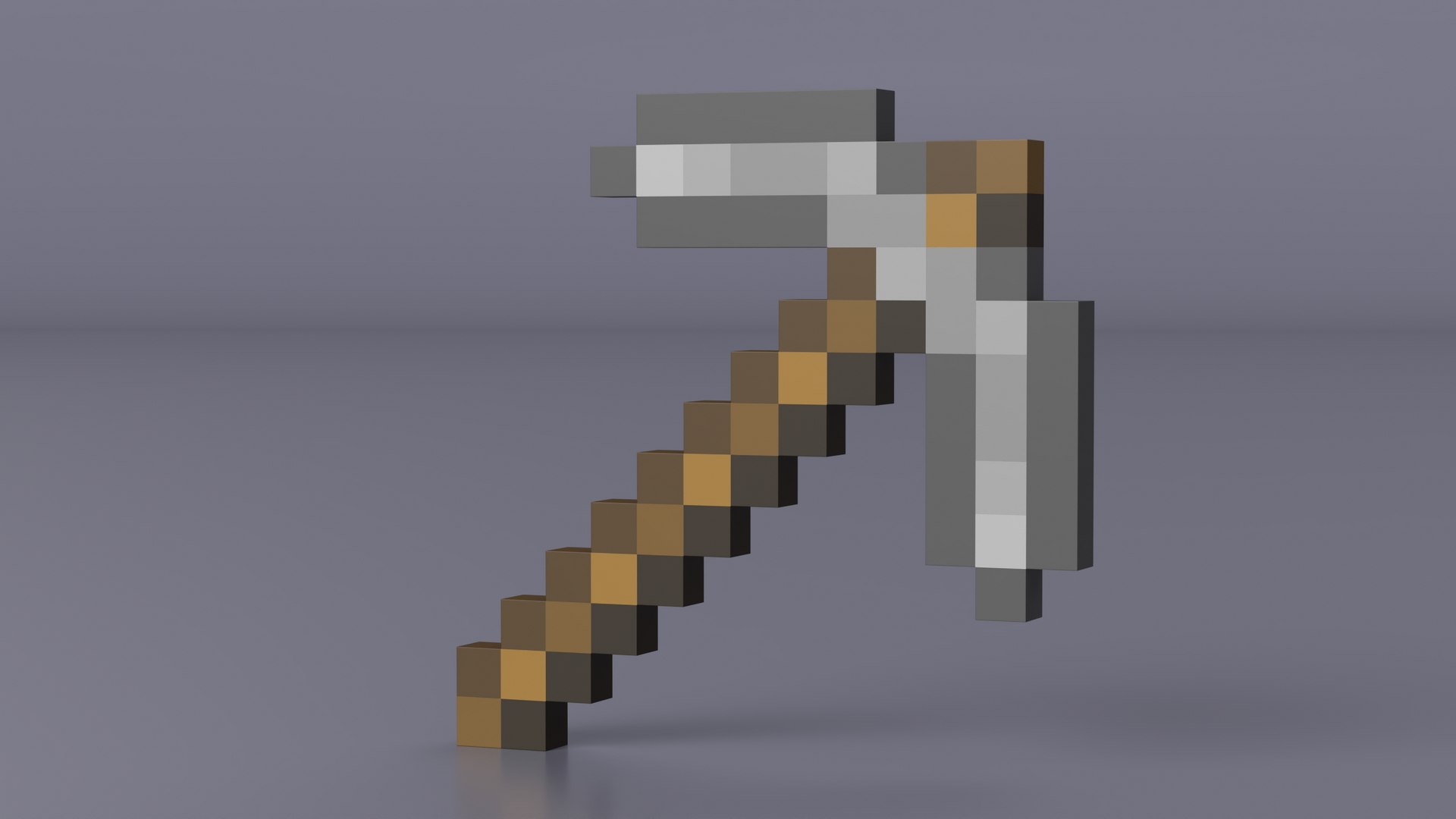 3D Minecraft Pixelated Stone Pickaxe Asset - TurboSquid 2293973