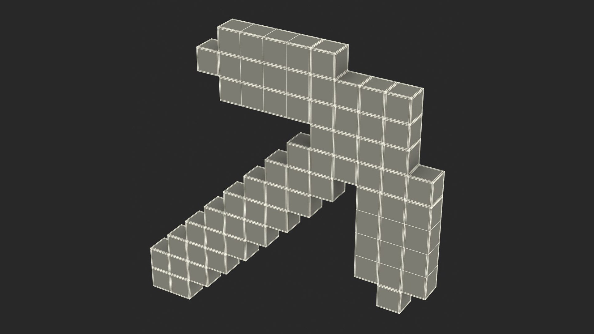 3D Minecraft Pixelated Stone Pickaxe Asset - TurboSquid 2293973