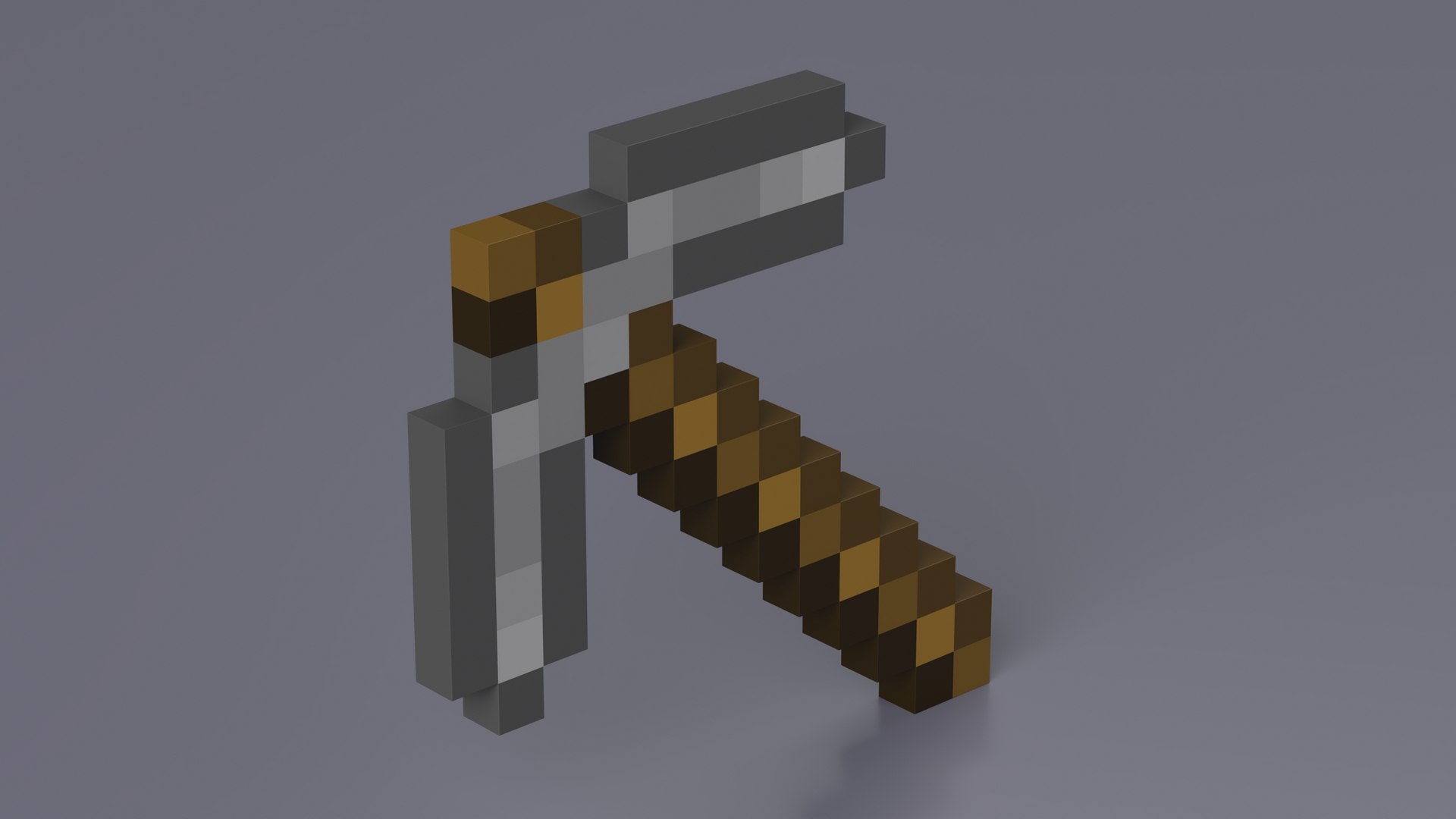 3D Minecraft Pixelated Stone Pickaxe Asset - TurboSquid 2293973