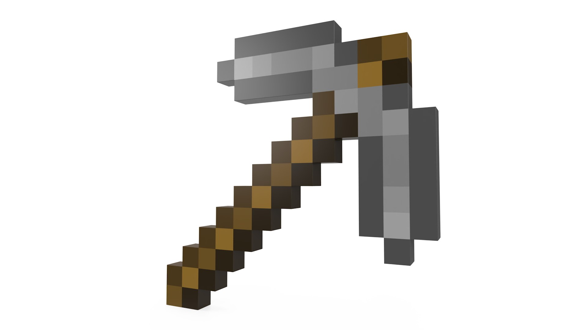 3D Minecraft Pixelated Stone Pickaxe Asset - TurboSquid 2293973
