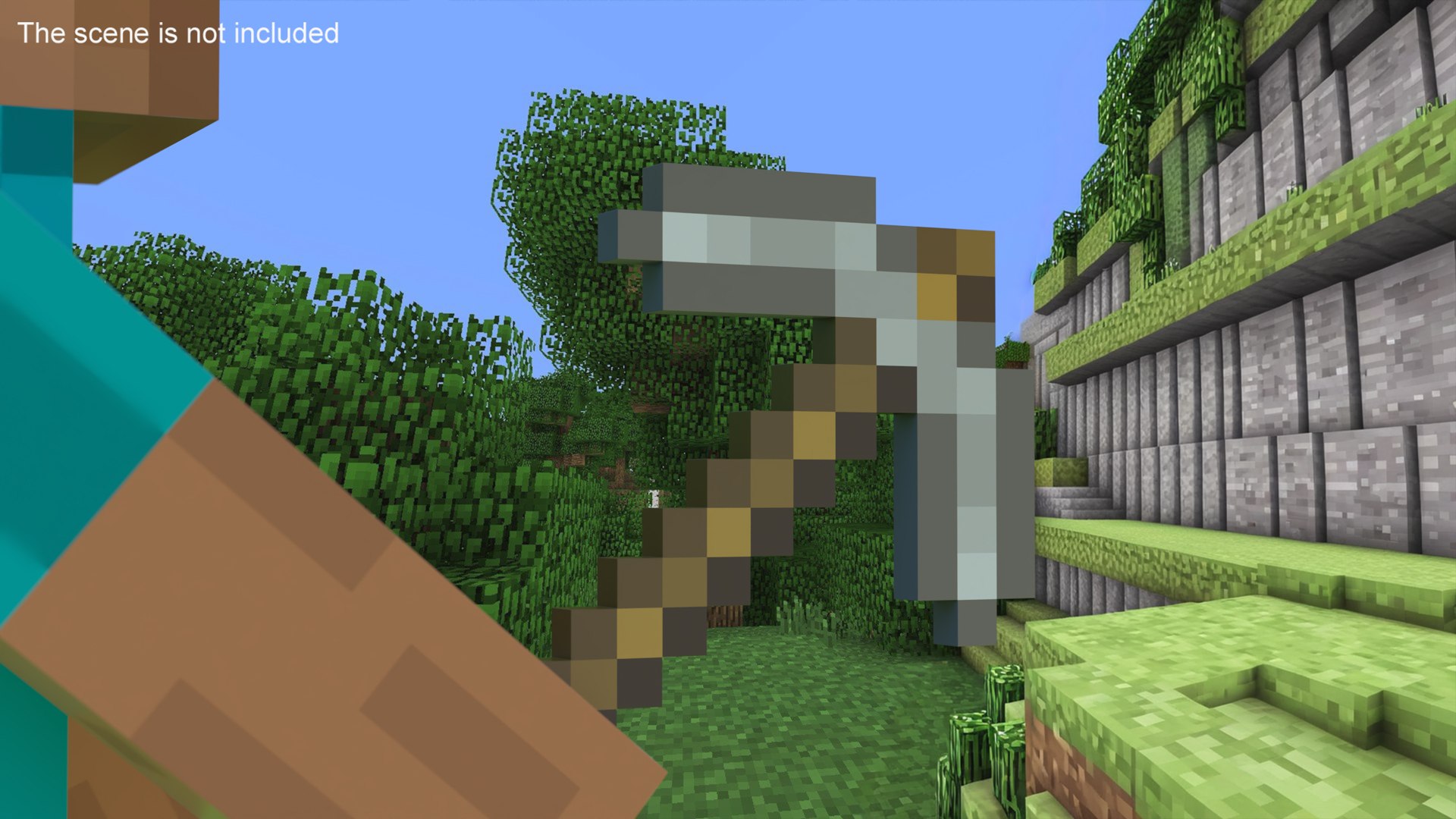 3D Minecraft Pixelated Stone Pickaxe Asset - TurboSquid 2293973