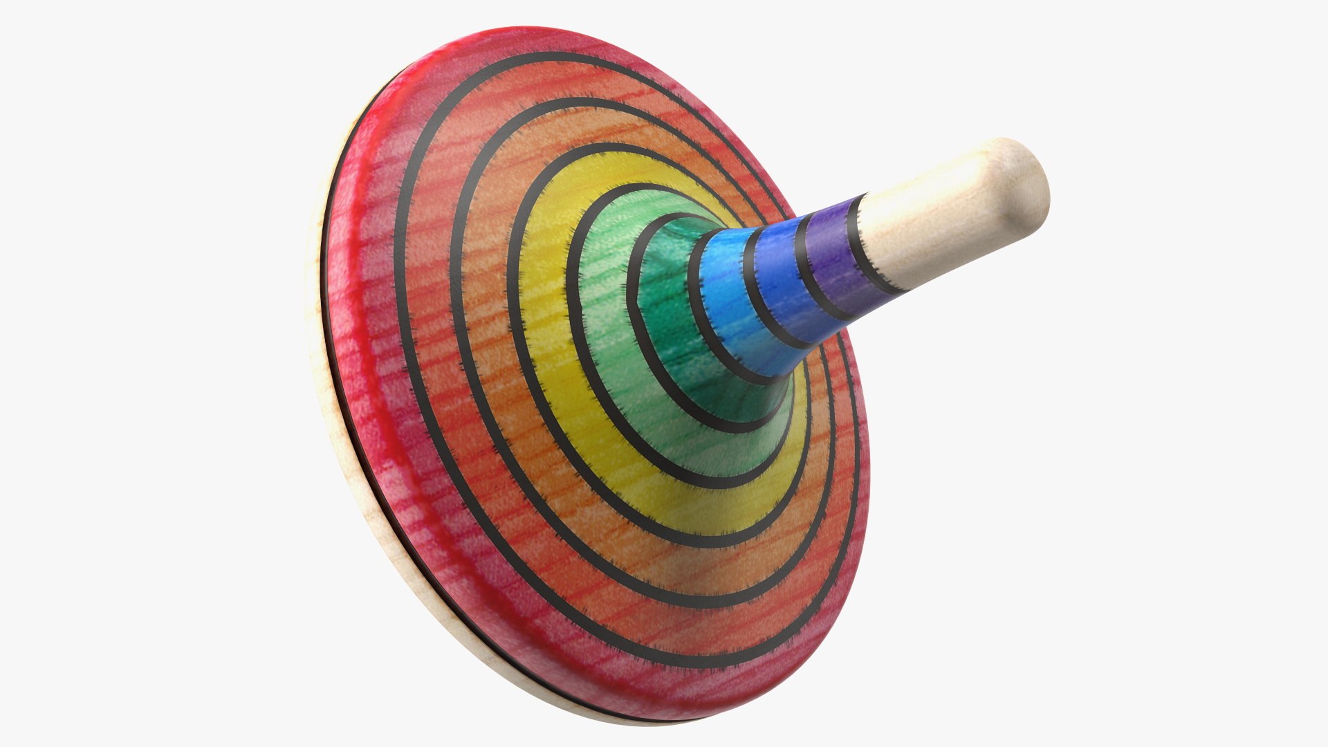 3D Wooden Rainbow Spinning Top Model - TurboSquid 1782093