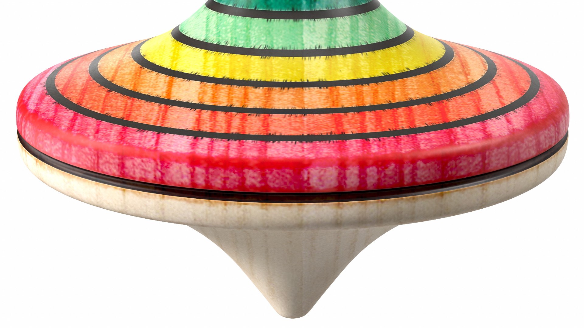 3D Wooden Rainbow Spinning Top model - TurboSquid 1782093