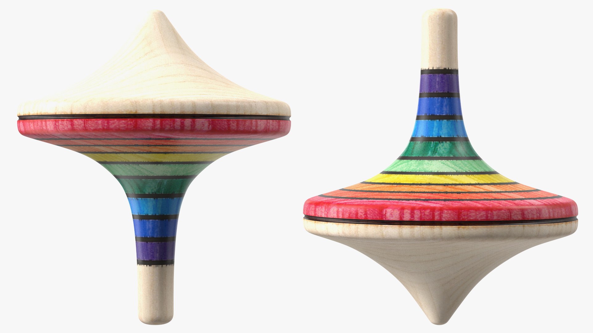 3D Wooden Rainbow Spinning Top Model - TurboSquid 1782093