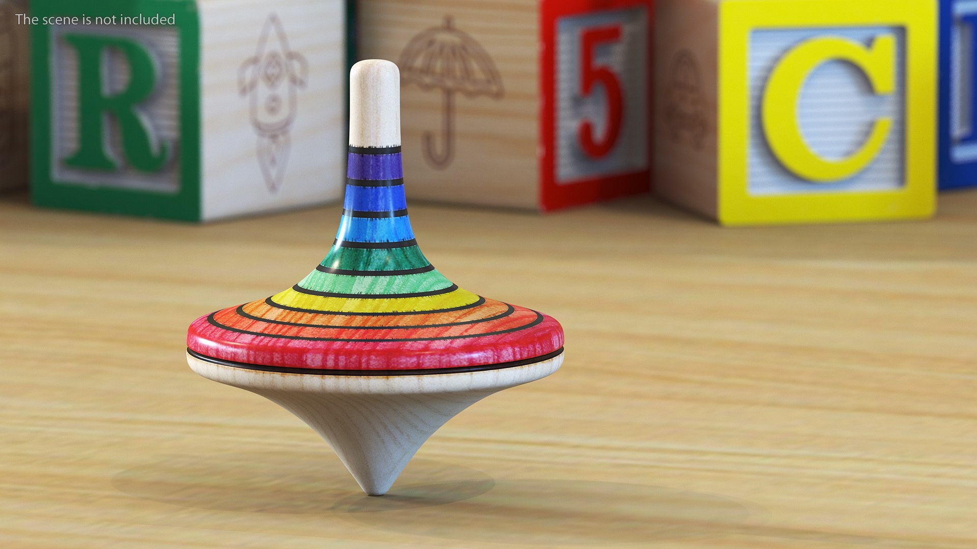 3D Wooden Rainbow Spinning Top Model - TurboSquid 1782093