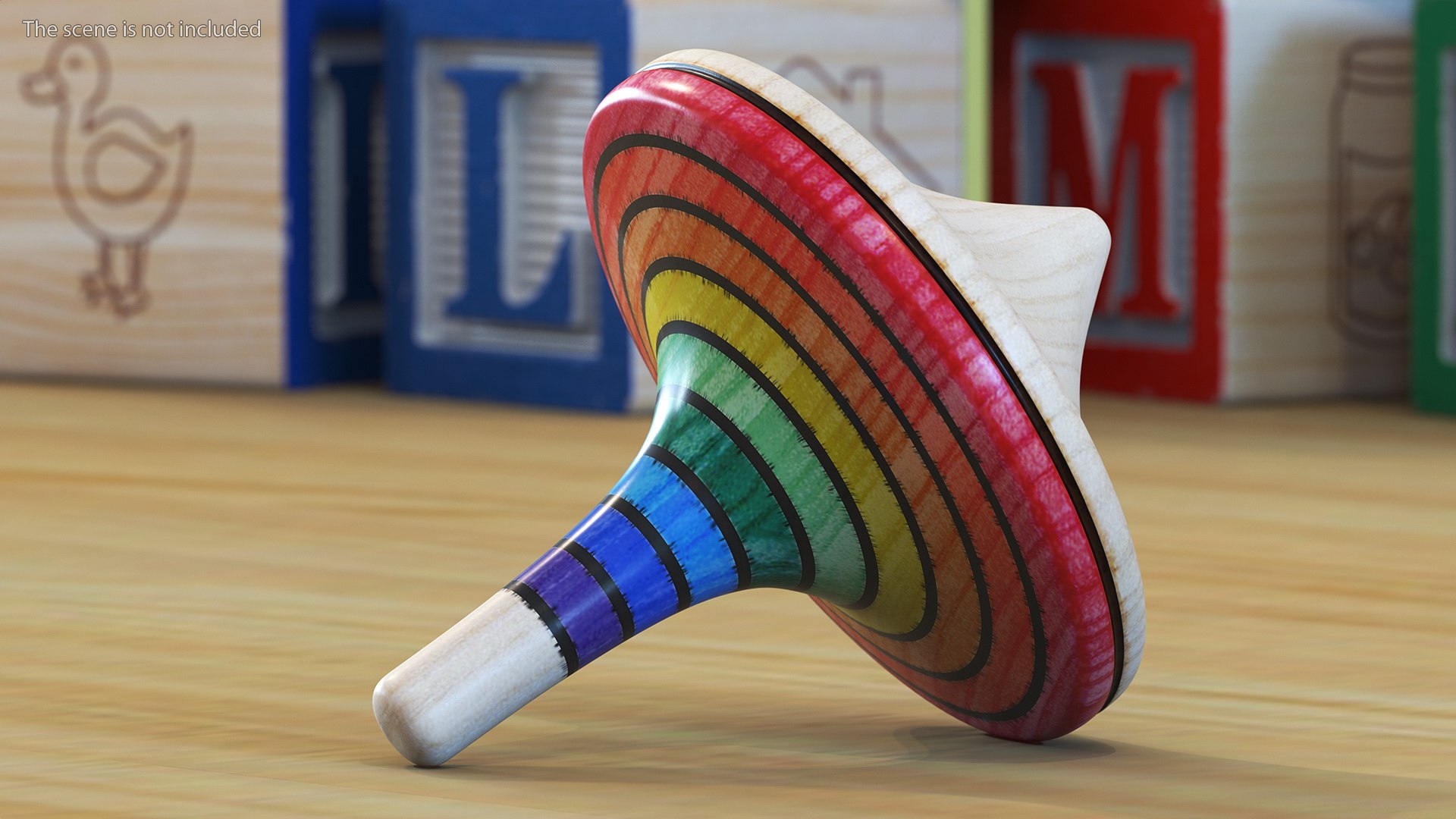 3D Wooden Rainbow Spinning Top Model - TurboSquid 1782093