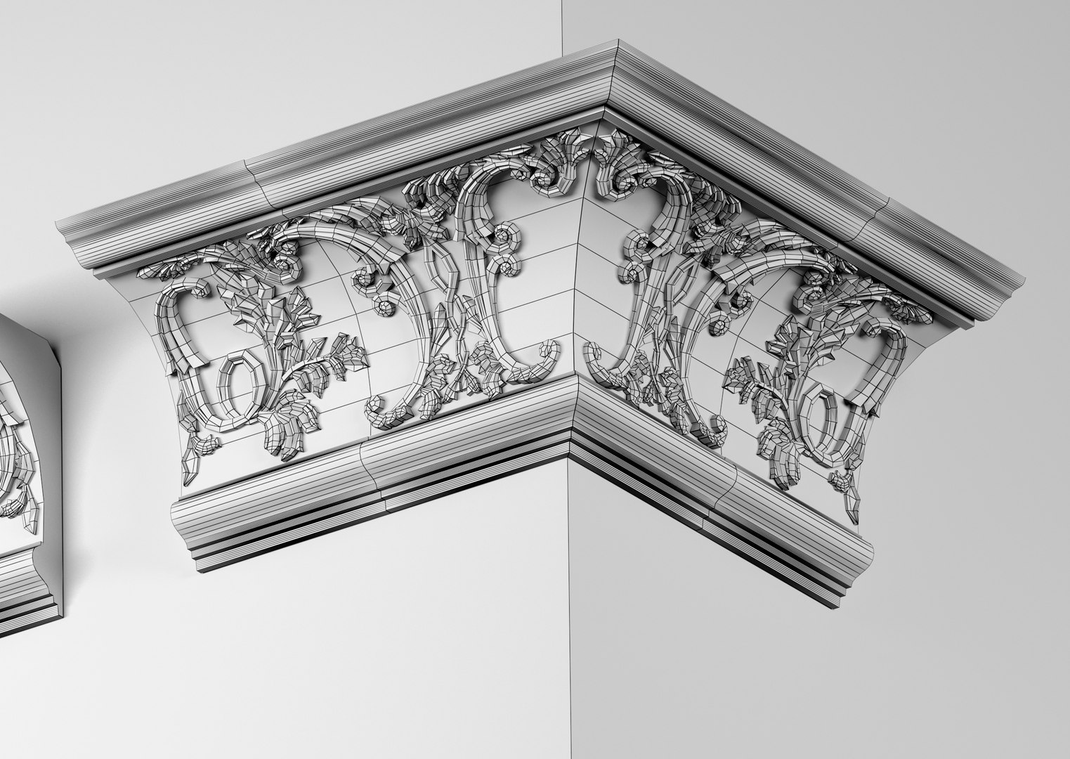 Baroque Style Decorative Cornice Model - TurboSquid 1460157