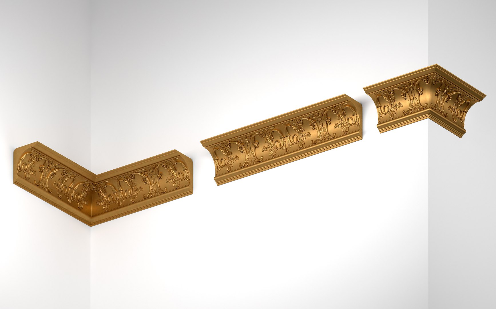 Baroque Style Decorative Cornice Model - TurboSquid 1460157