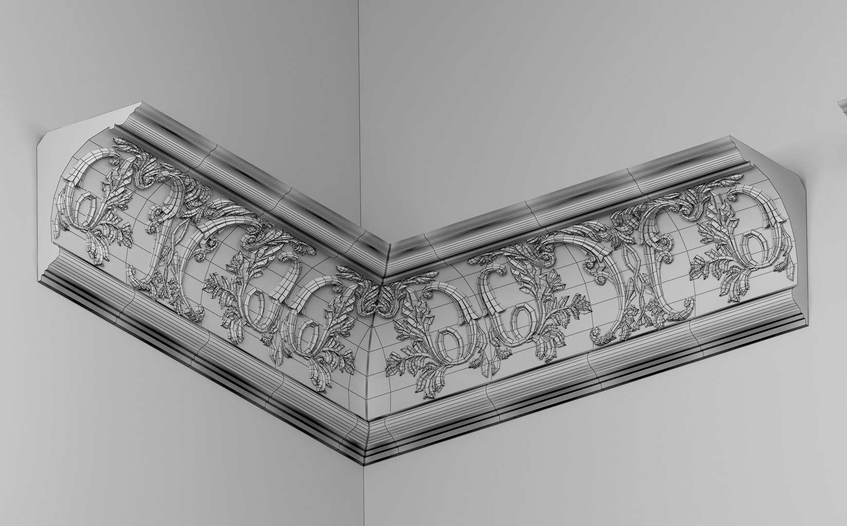 Baroque Style Decorative Cornice Model - TurboSquid 1460157